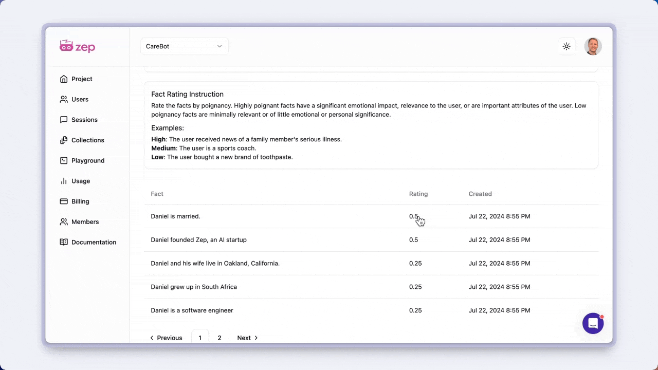 Announcing: Zep Fact Ratings